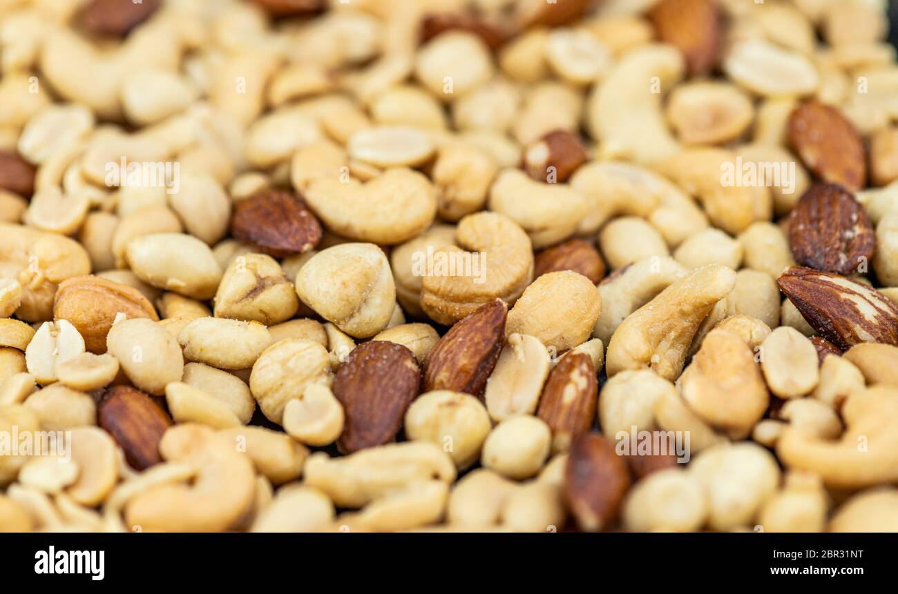 Roasted and salted nuts for use as background image or as texture ...