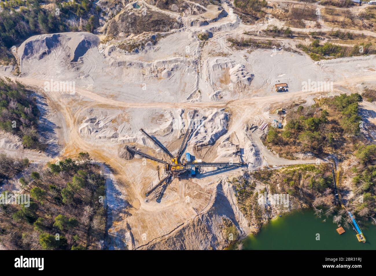 Aerial view to the open mine Stock Photo - Alamy