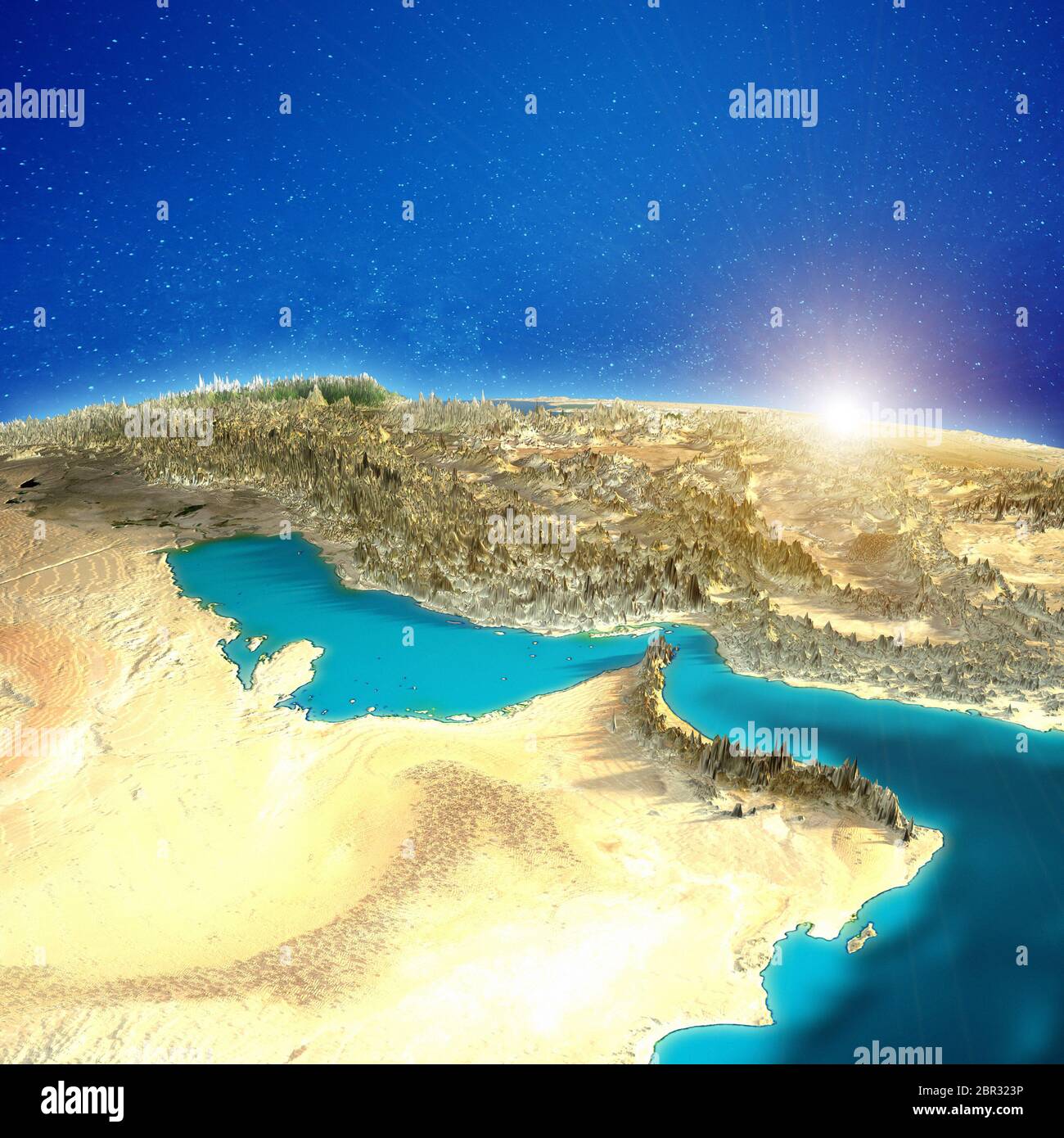Middle East background. Elements of this image furnished by NASA. 3d ...