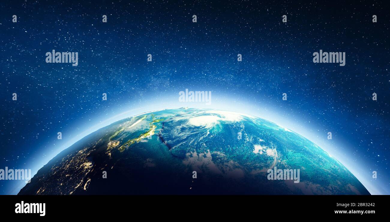 Japan from space. Elements of this image furnished by NASA. 3d ...