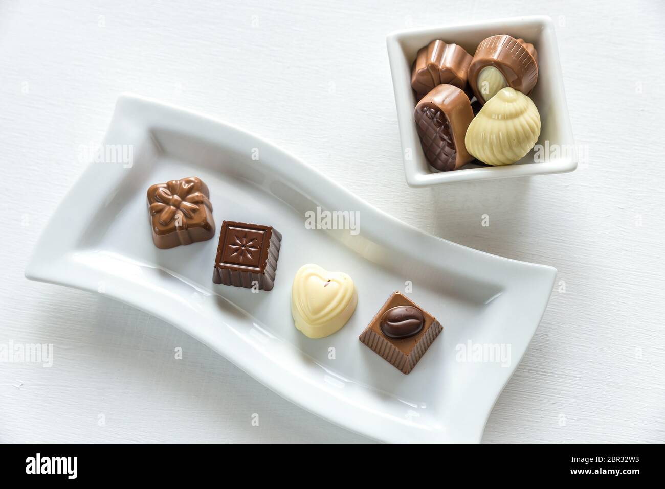 Chocolate candies of different shapes Stock Photo - Alamy