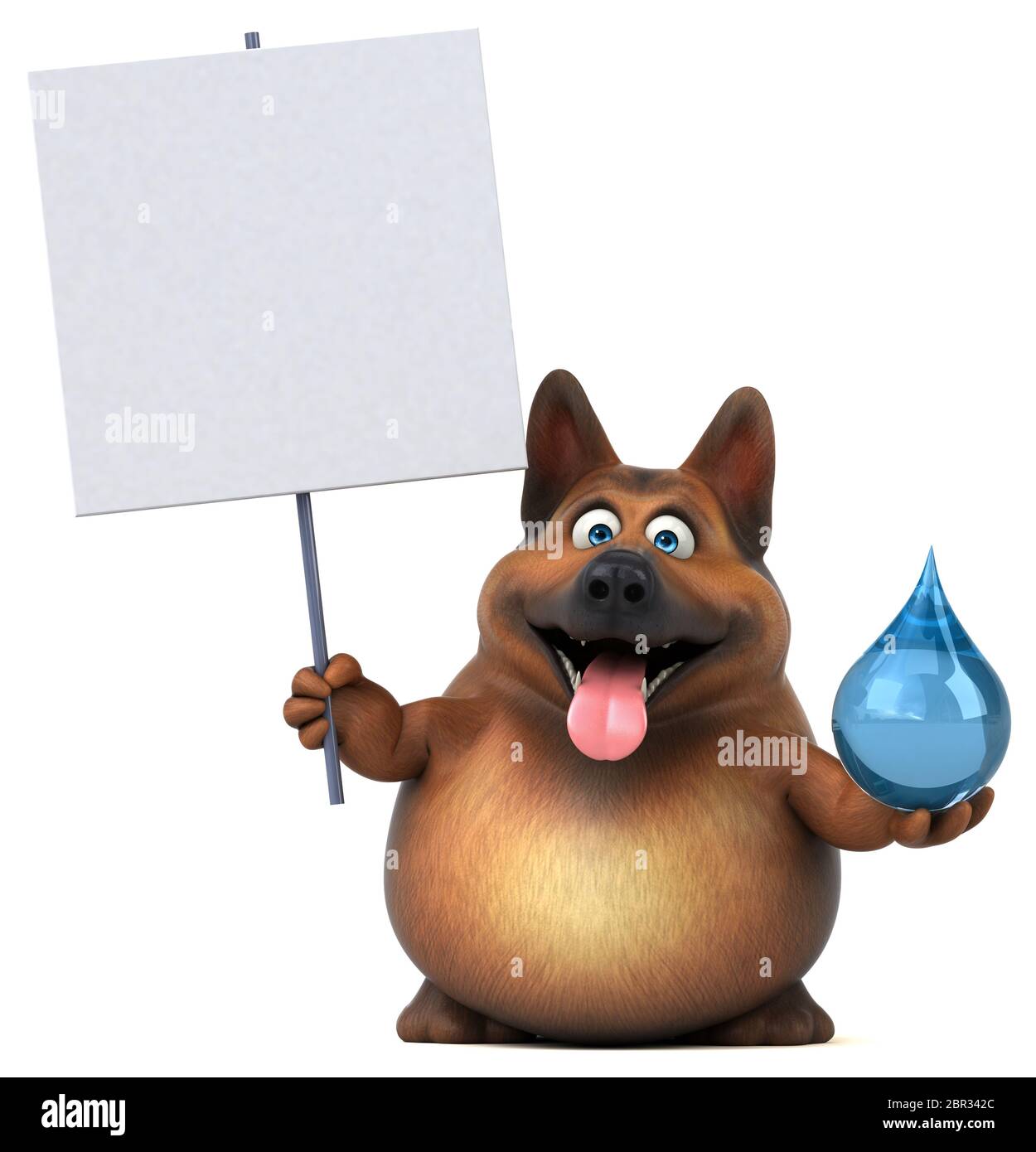 Fun german shepherd dog - 3D Illustration Stock Photo - Alamy
