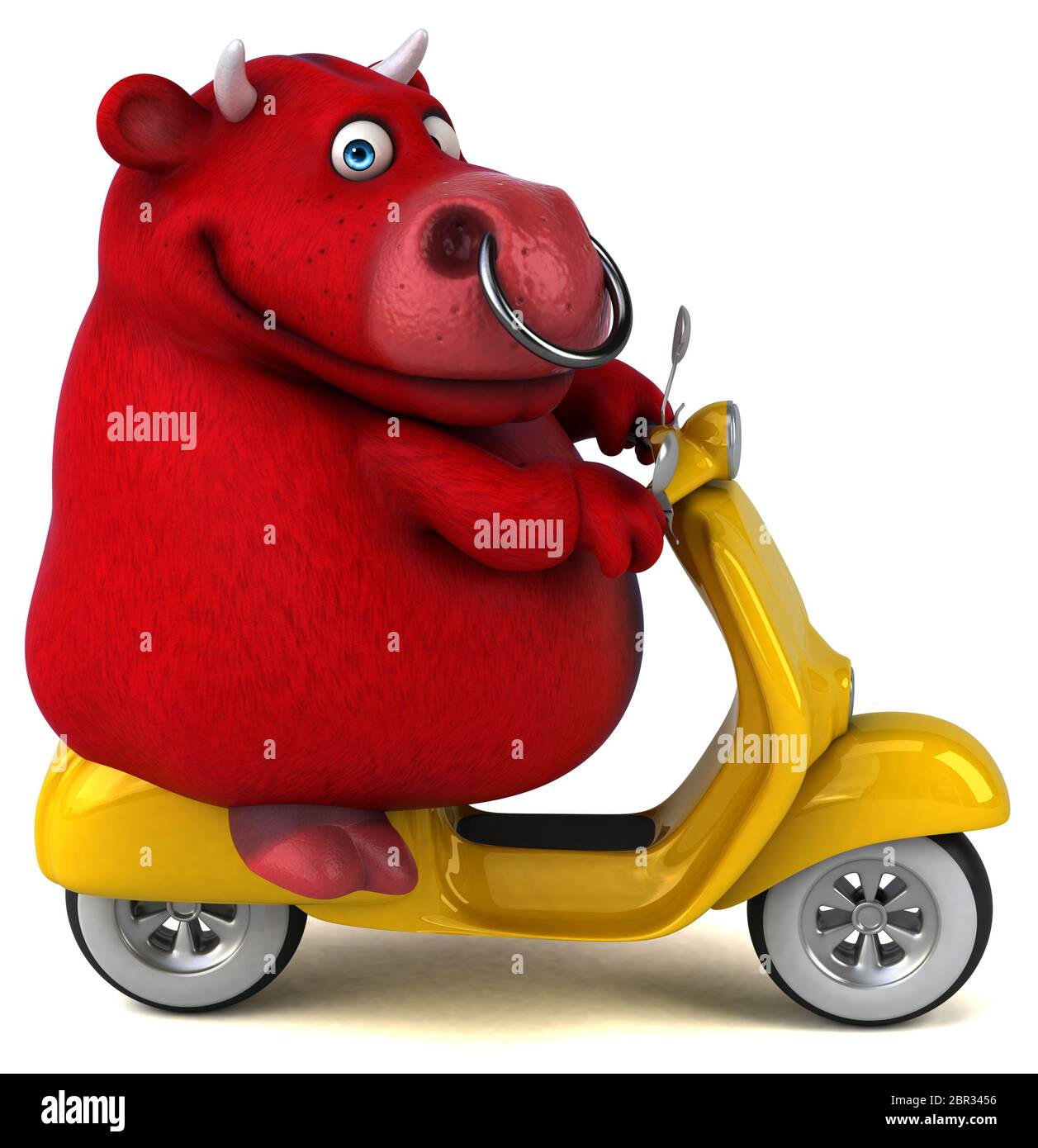 Fun red bull - 3D Illustration Stock Photo - Alamy