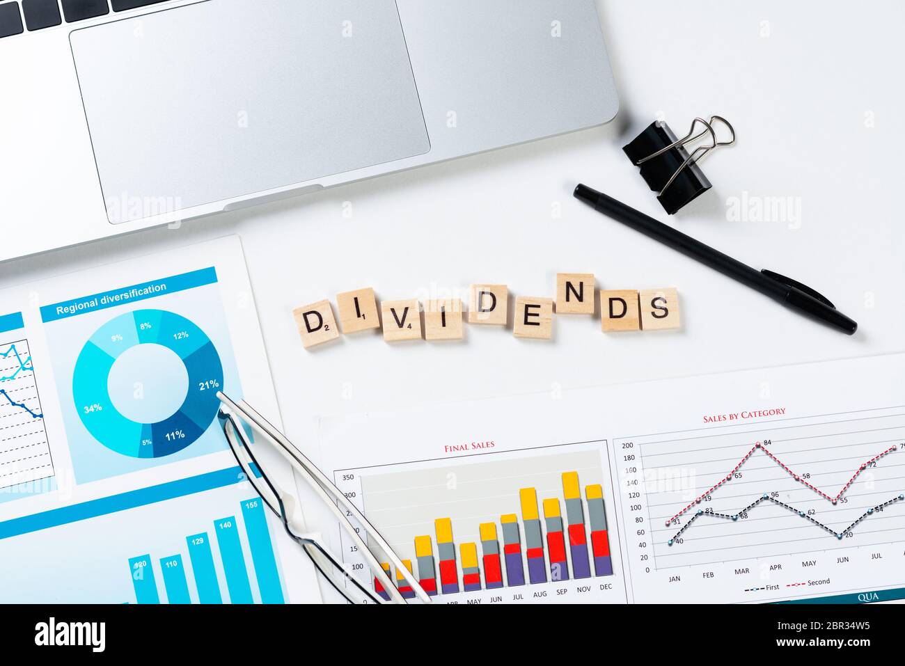 Dividends payment concept with letters Stock Photo - Alamy