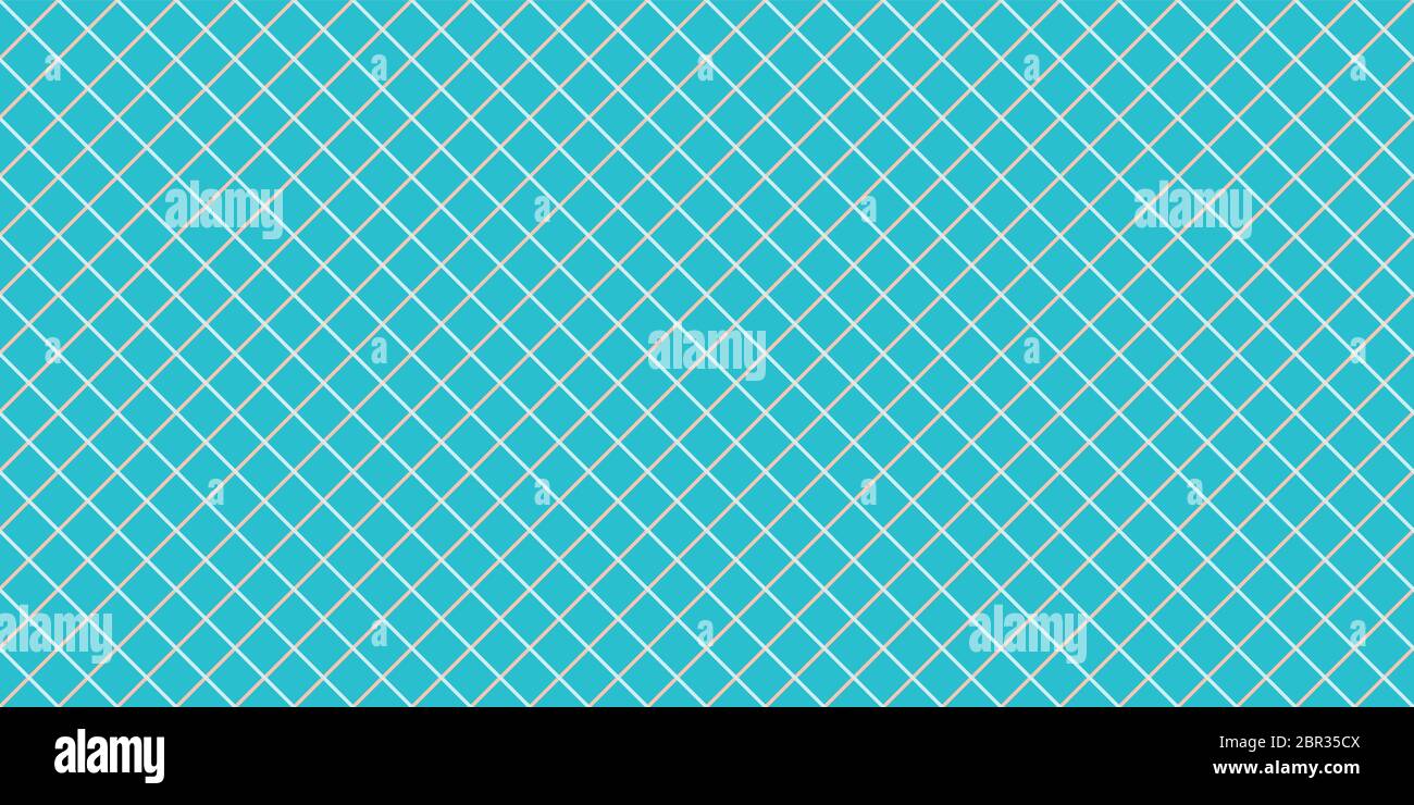 Vector aqua blue diagonal grid seamless border. Criss cross dense ...