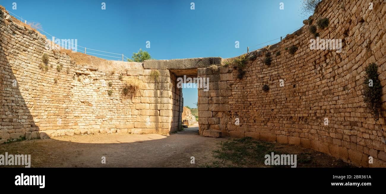 View of the Tholos Tomb of Aegisthus at the archaeological site of ...