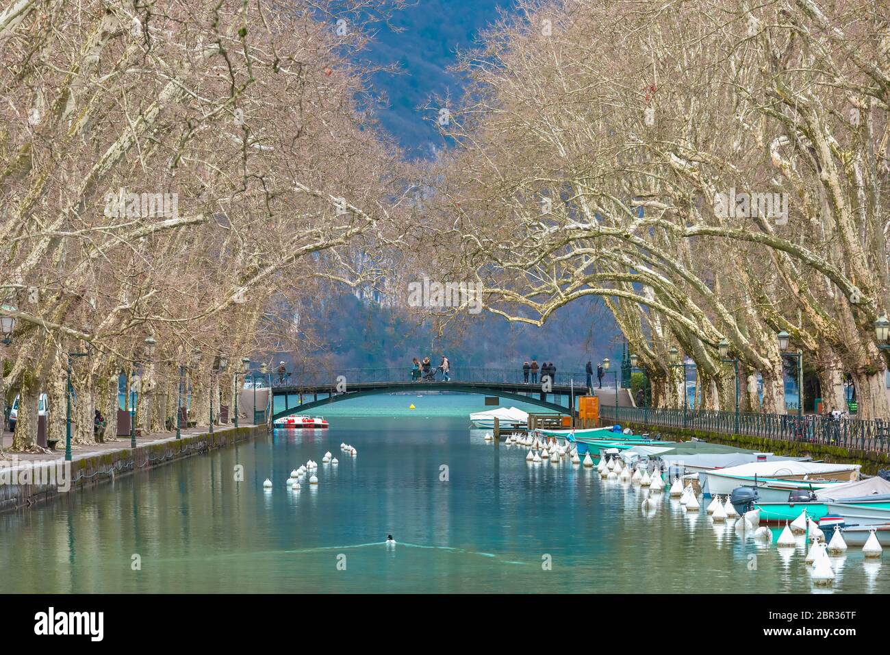 Famous pedestrian footbridge Bridge of Loves or Pont des Amours over ...