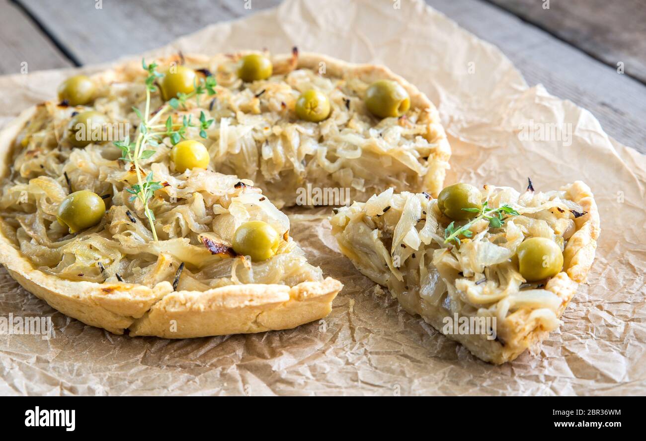 French open onion pie Stock Photo - Alamy
