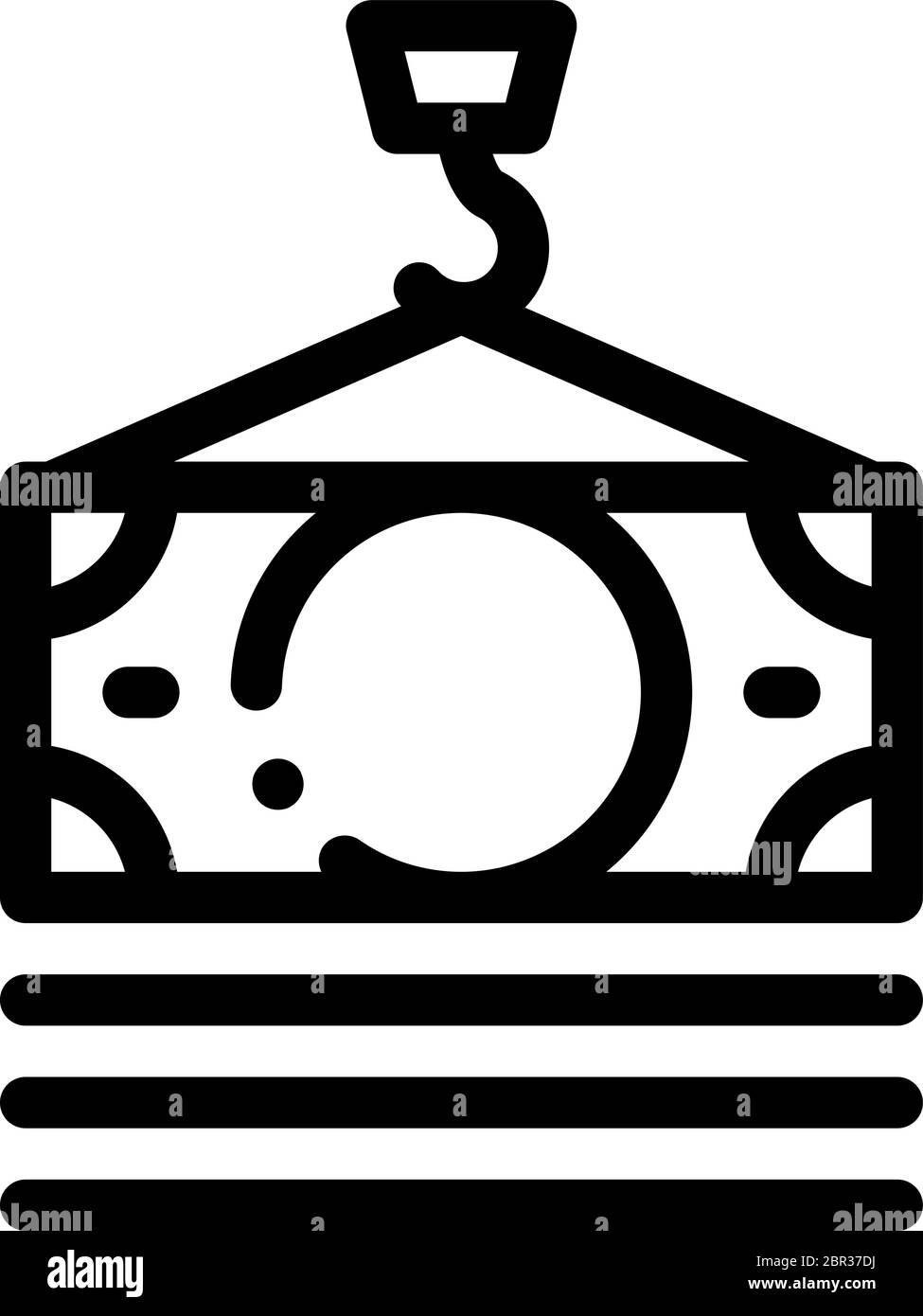 hook cash bill icon vector outline illustration Stock Vector Image ...