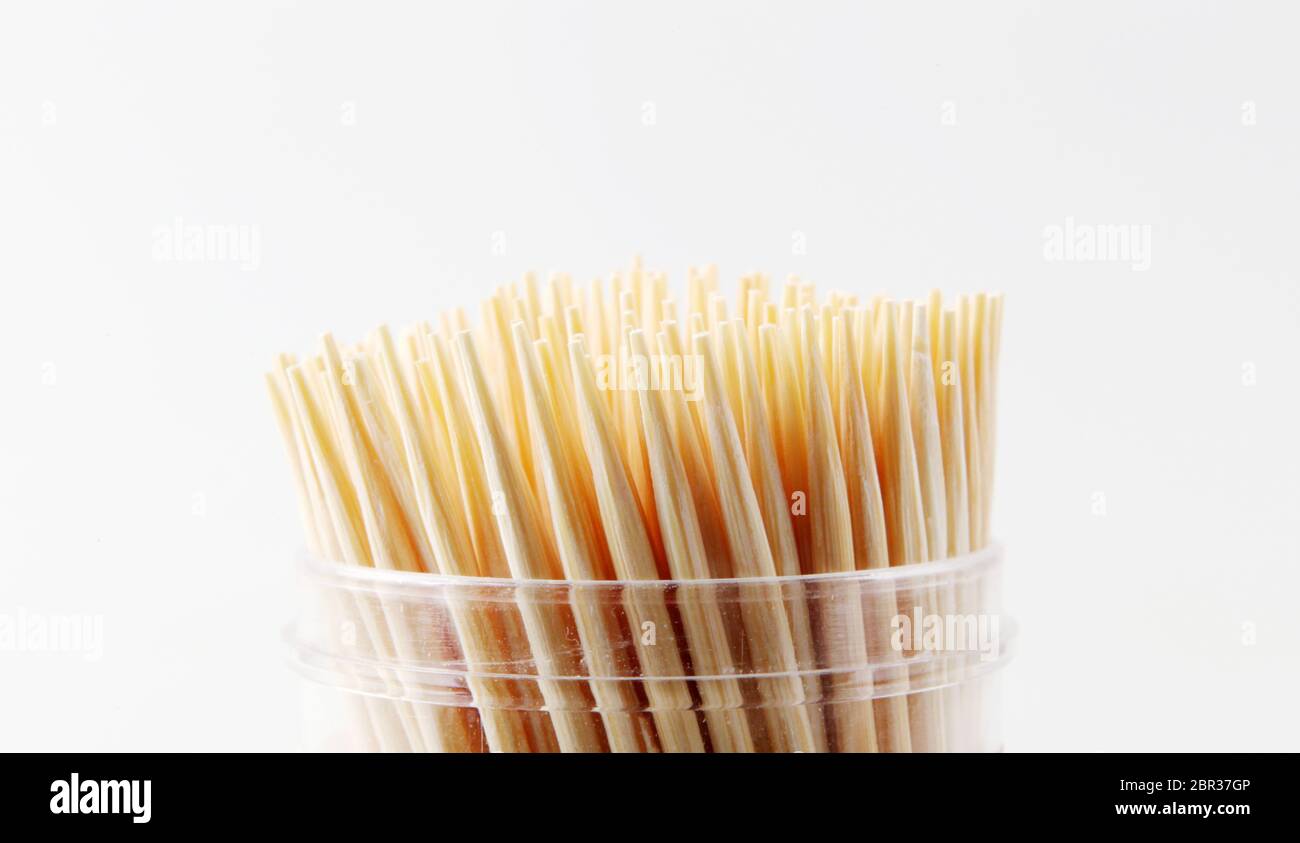 Wooden Toothpick That Is Used To Clean Teeth After Eating Stock Photo ...