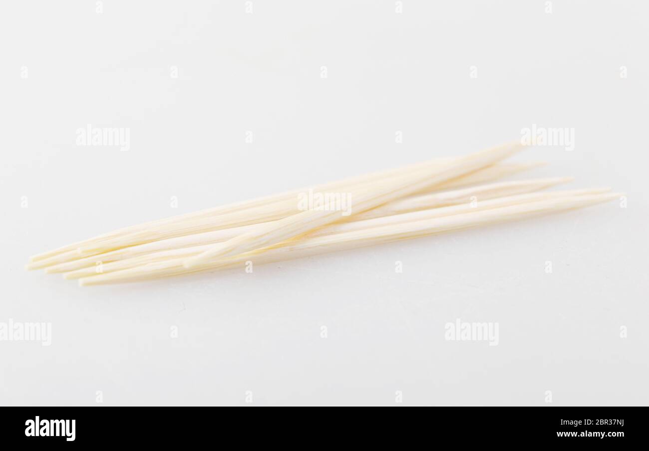 Wooden Toothpick That Is Used To Clean Teeth After Eating Stock Photo ...