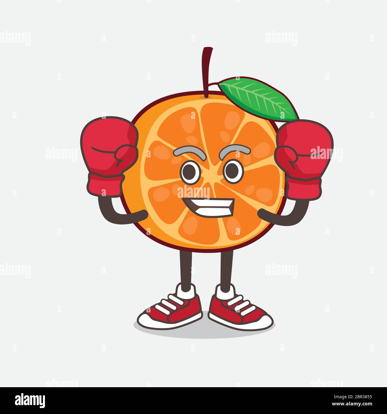 An illustration of Orange Fruit cartoon mascot character in sporty ...