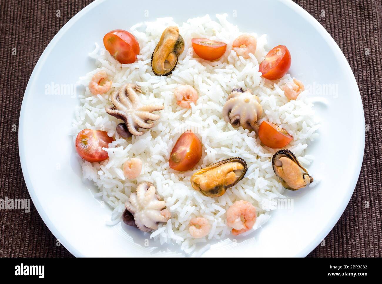 Basmati rice with seafood Stock Photo - Alamy