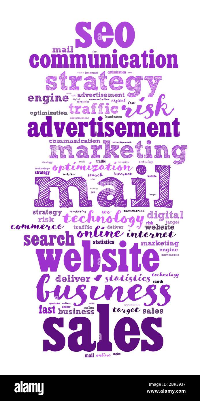 Mail word cloud concept over white background Stock Photo - Alamy