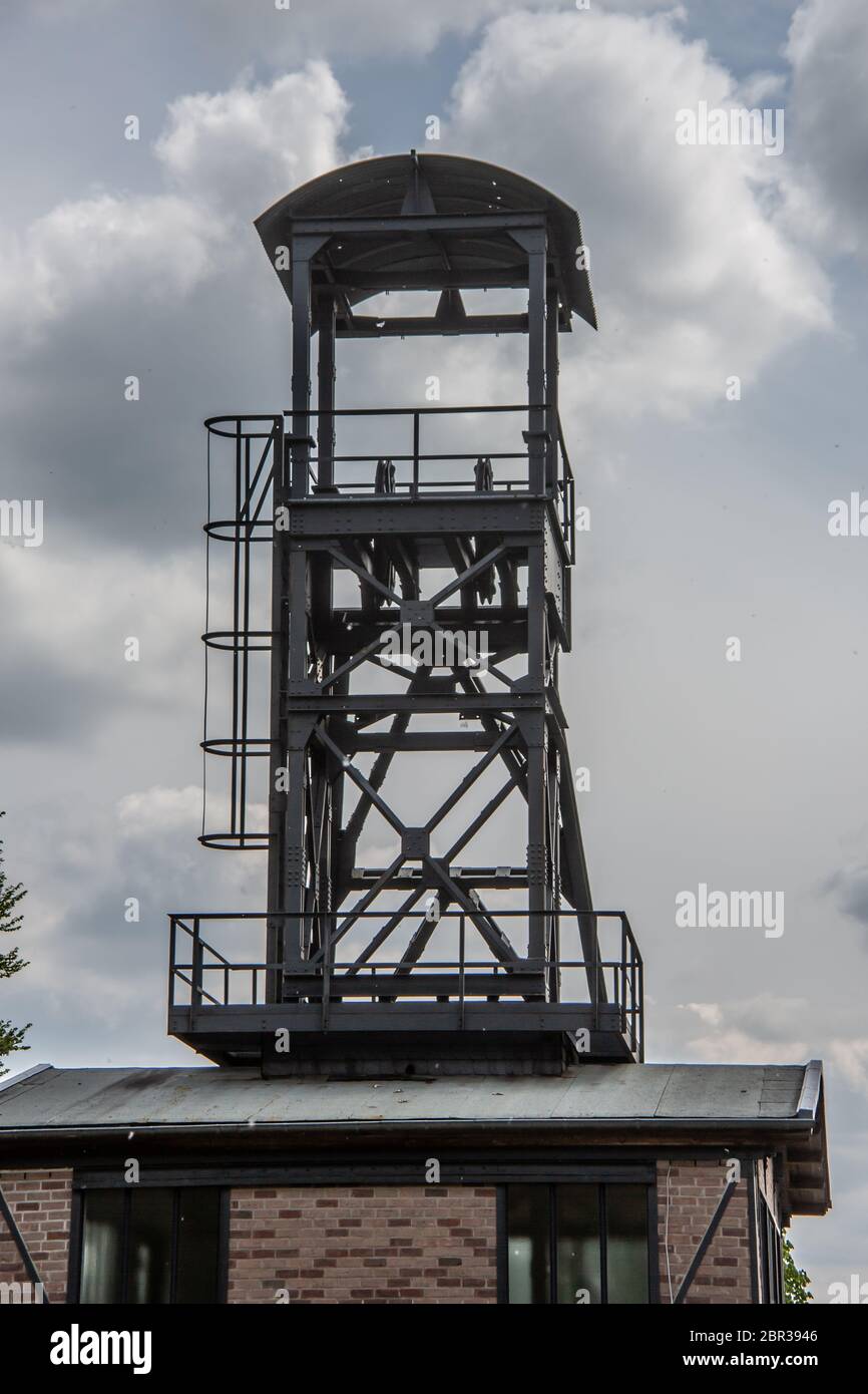 steel mining tower over mine Stock Photo - Alamy