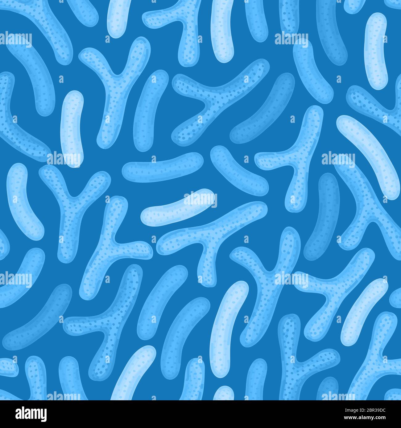 Seamless Pattern With Probiotics Lactic Acid Bacterium