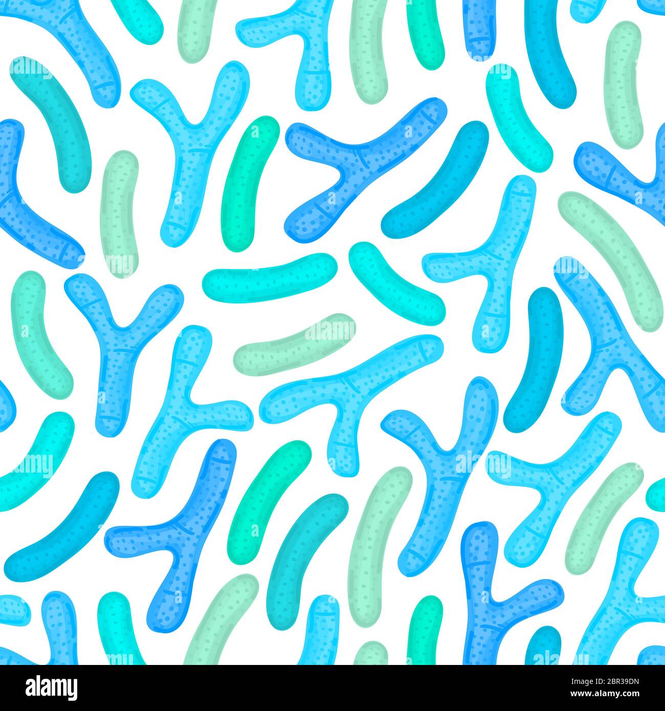 Seamless Pattern With Probiotics Lactic Acid Bacterium