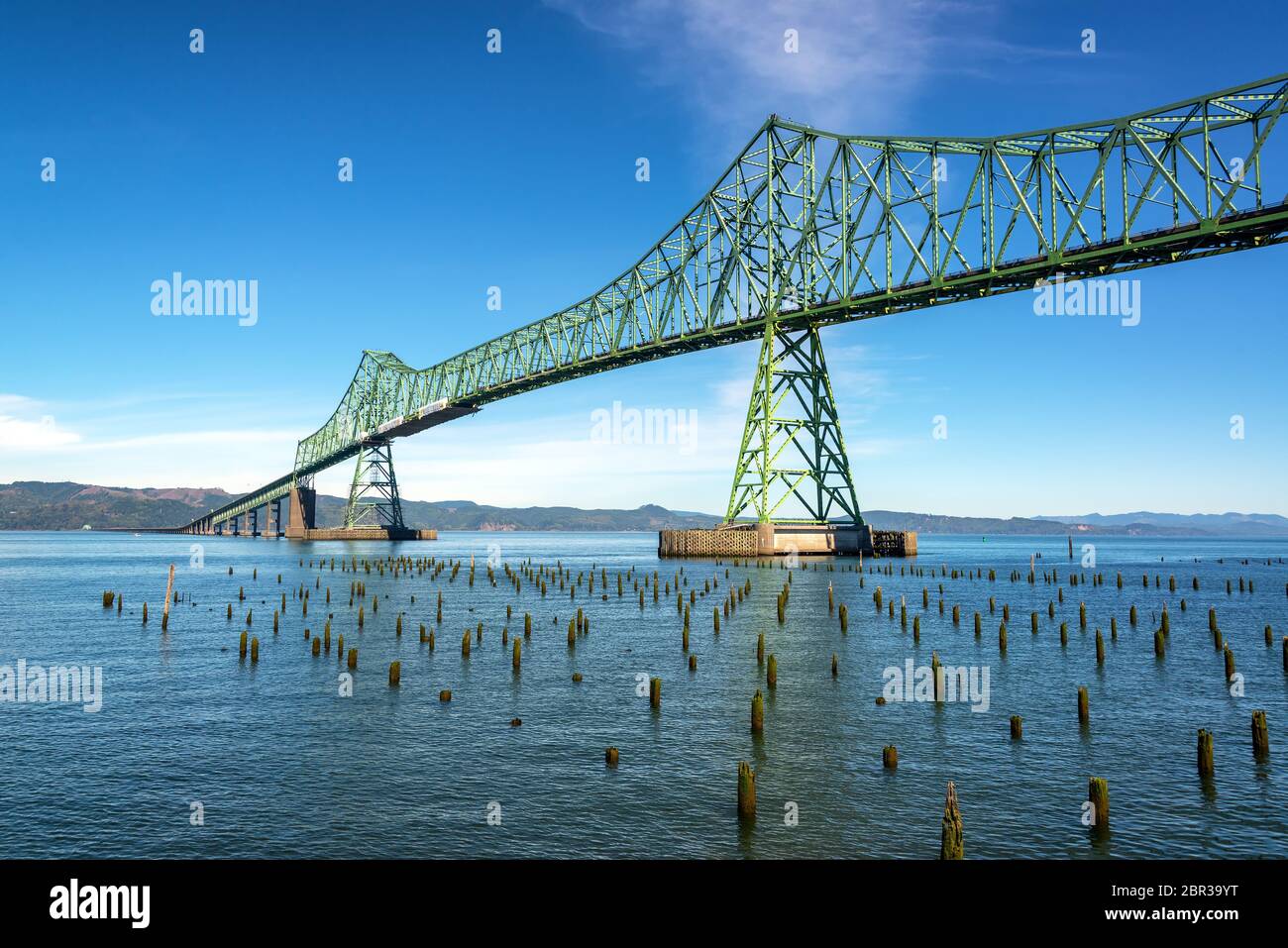 Astoria Megler Bridge crossing the Columbia River in historic Astoria ...