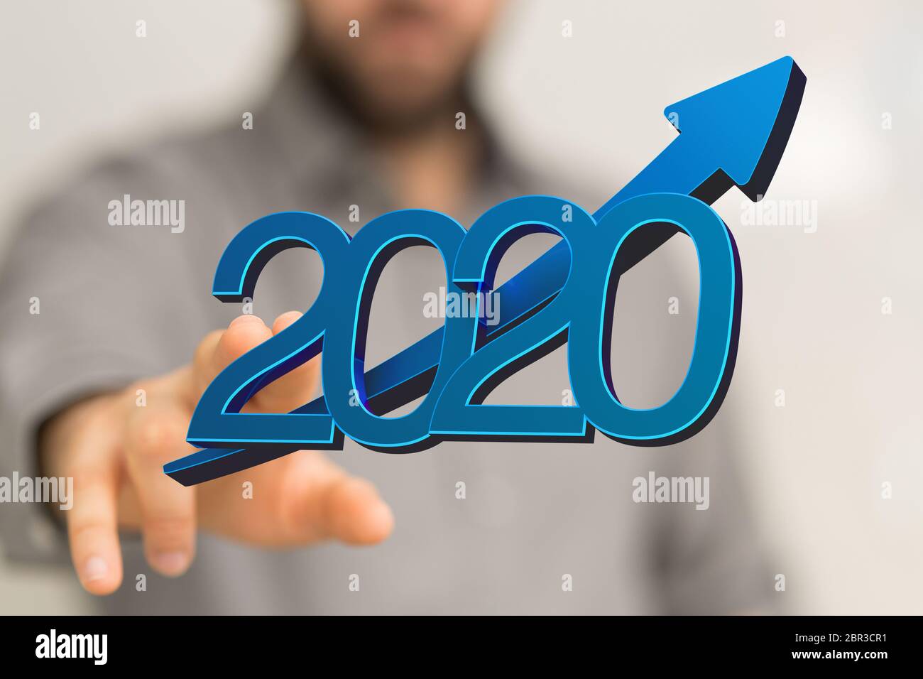 the 2020 business year up goals and success illustration Stock Photo ...