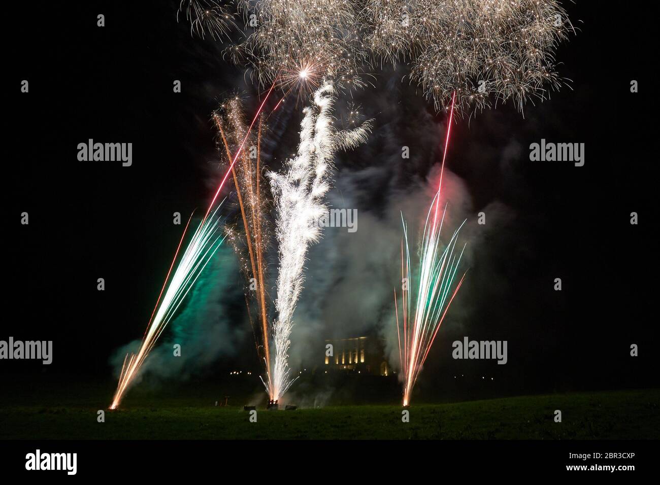 Fireworks during a wedding reception at Rockbeare Manor near Exeter ...