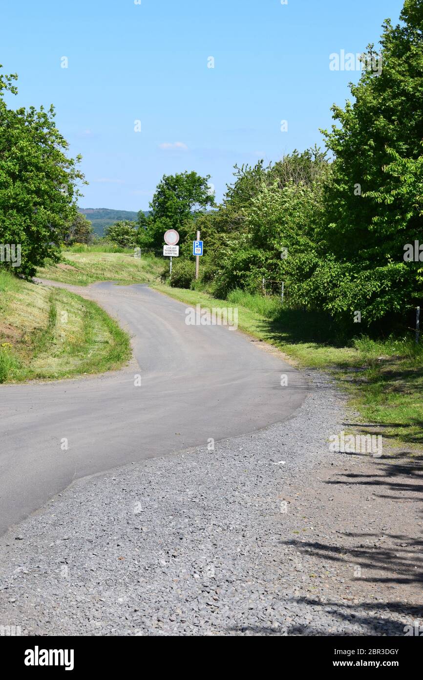 small country road also used for Rheinsteig connection Stock Photo - Alamy