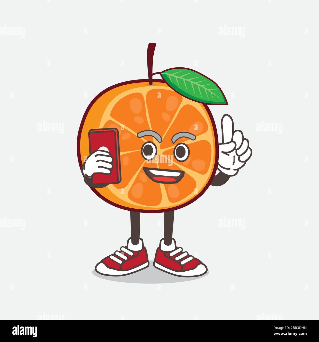 An illustration of Orange Fruit cartoon mascot character speaking on ...