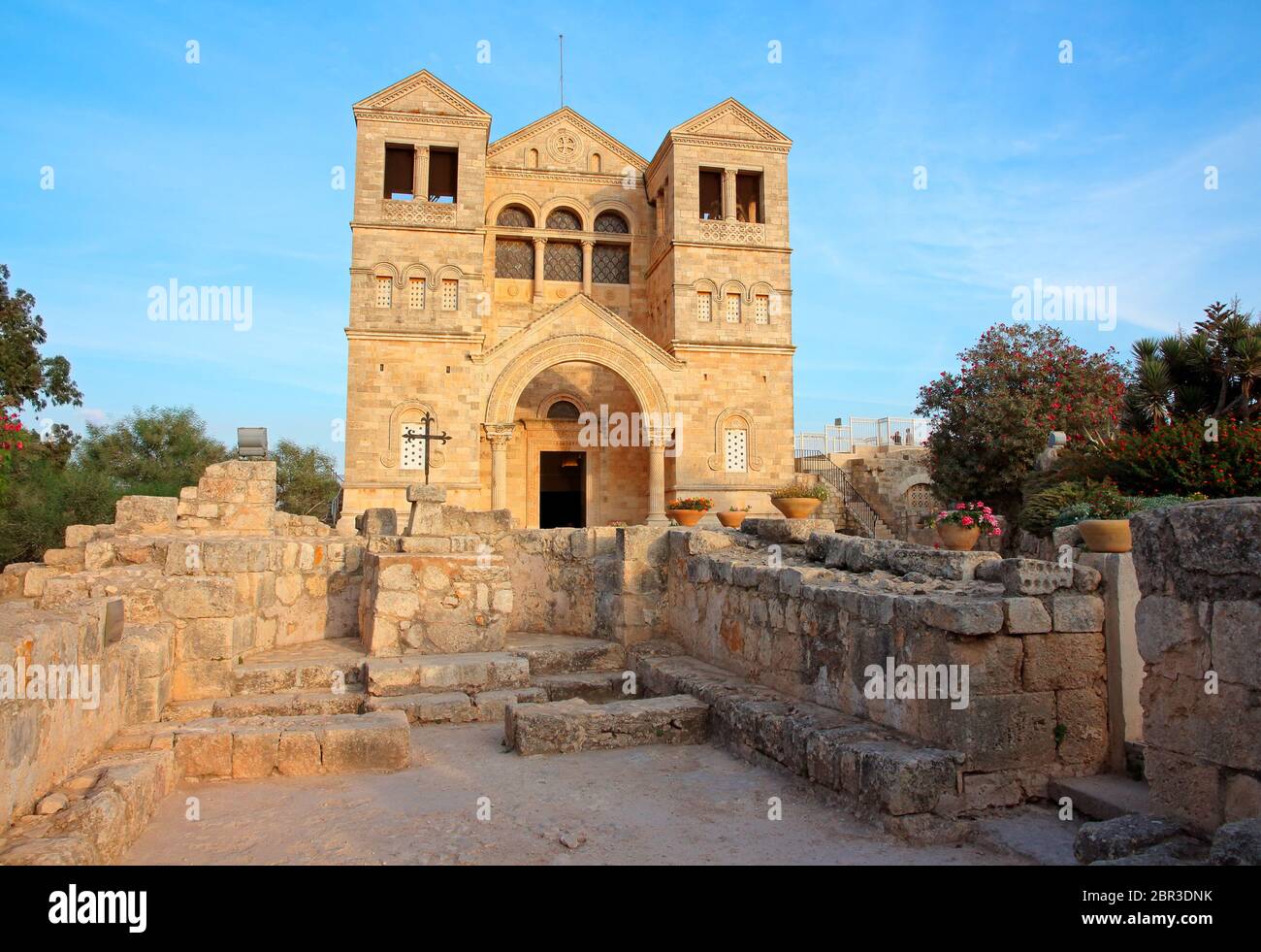View of the historical Church of the Transfiguration on Mount Tabor ...
