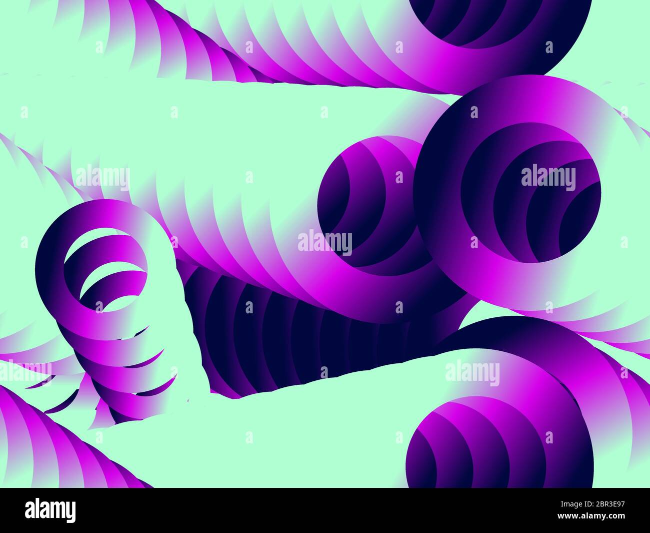 Colorful gradient 3d tubes seamless pattern. Geometric shapes of ...