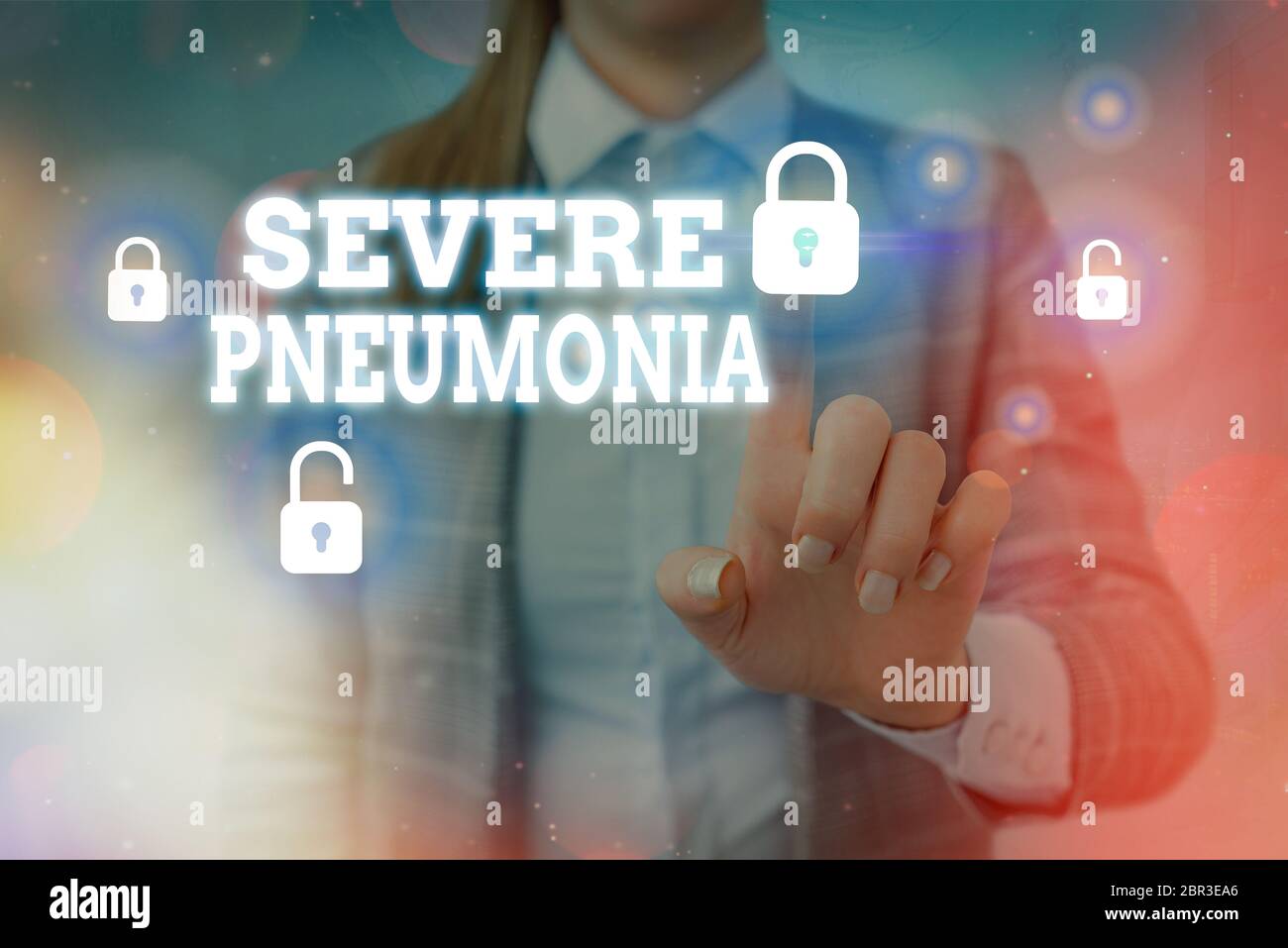 Handwriting text writing Severe Pneumonia. Conceptual photo acute ...