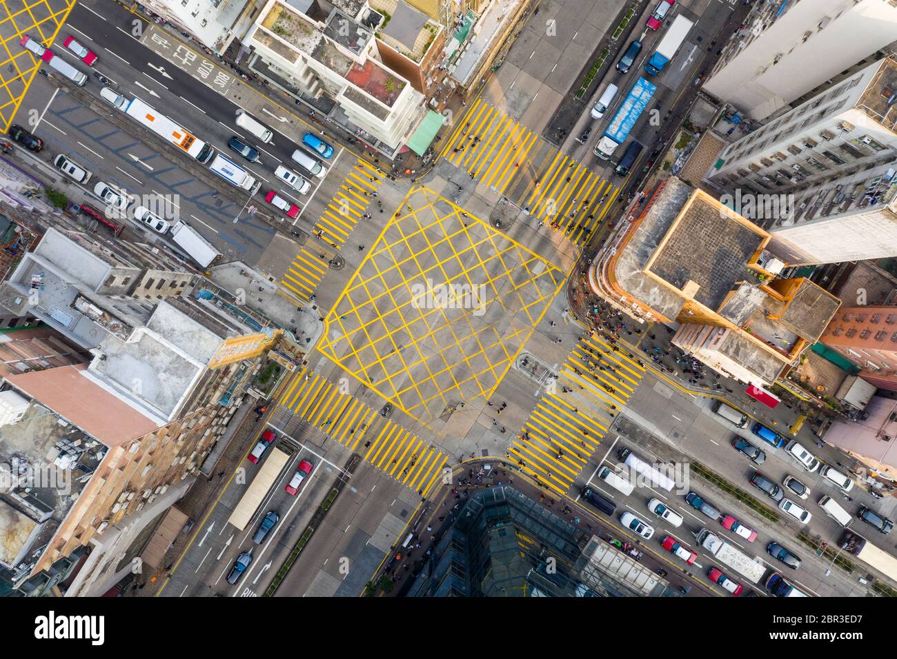 Top view hong kong intersection hi-res stock photography and images - Alamy