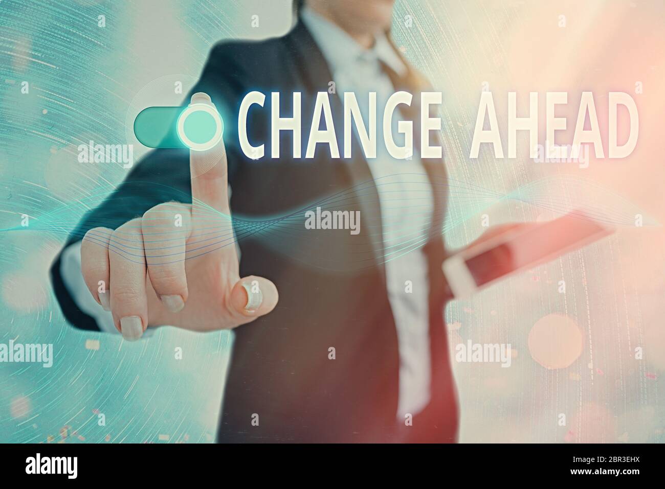 Conceptual hand writing showing Change Ahead. Concept meaning to ...