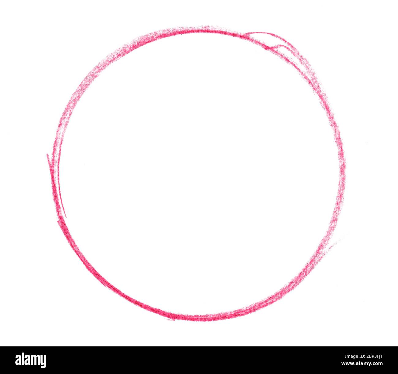 Hand painted pencil circle made with red pen Stock Photo - Alamy