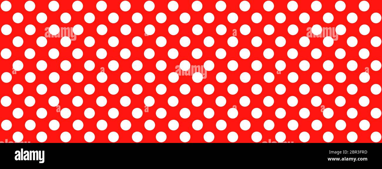 Seamless polka dot background banner red and white Stock Photo - Alamy