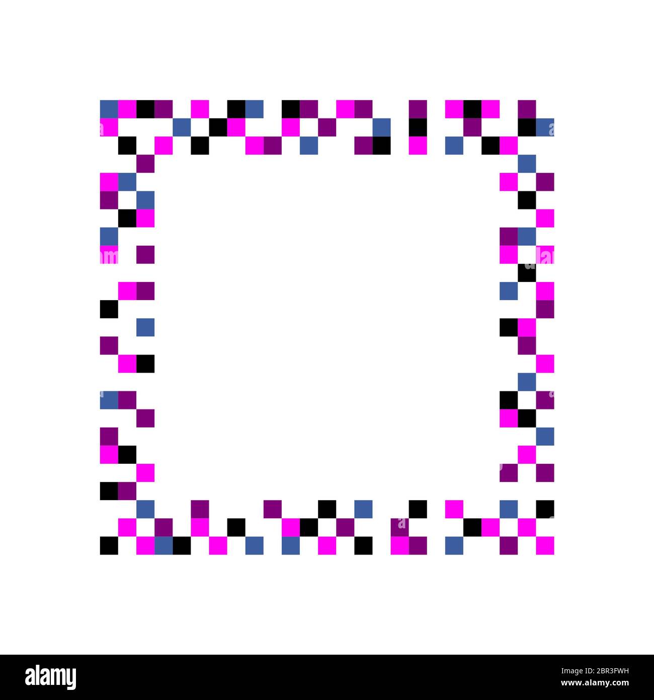 Colorful empty pixel frame grey pink black purple Stock Photo - Alamy
