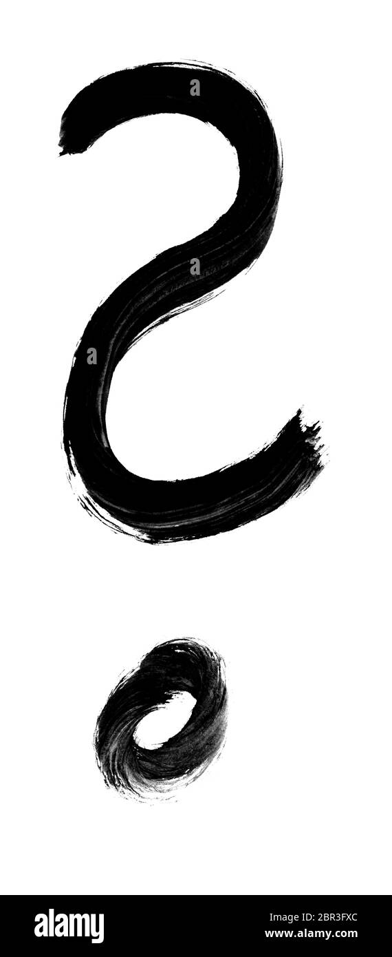 Hand painted Question Mark with black color - Made with paintbrush ...