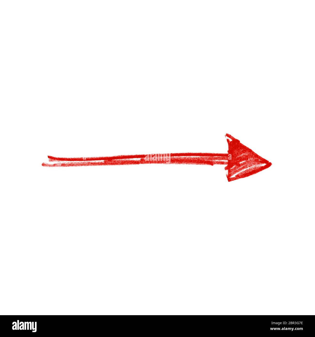 Sketch of dirty hand painted red arrow showing right Stock Photo - Alamy