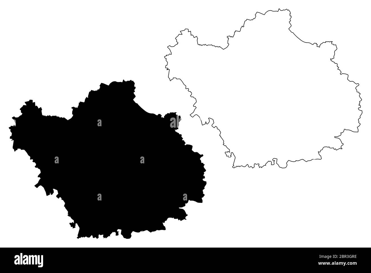 Aube Department (France, French Republic, Grand Est region) map vector ...
