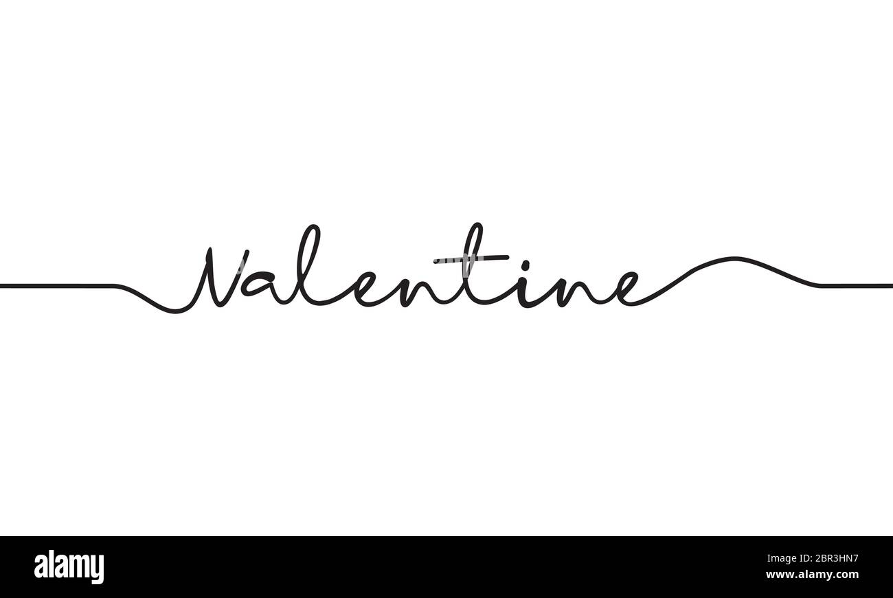 valentine word script handwritten isolated on white background Stock ...