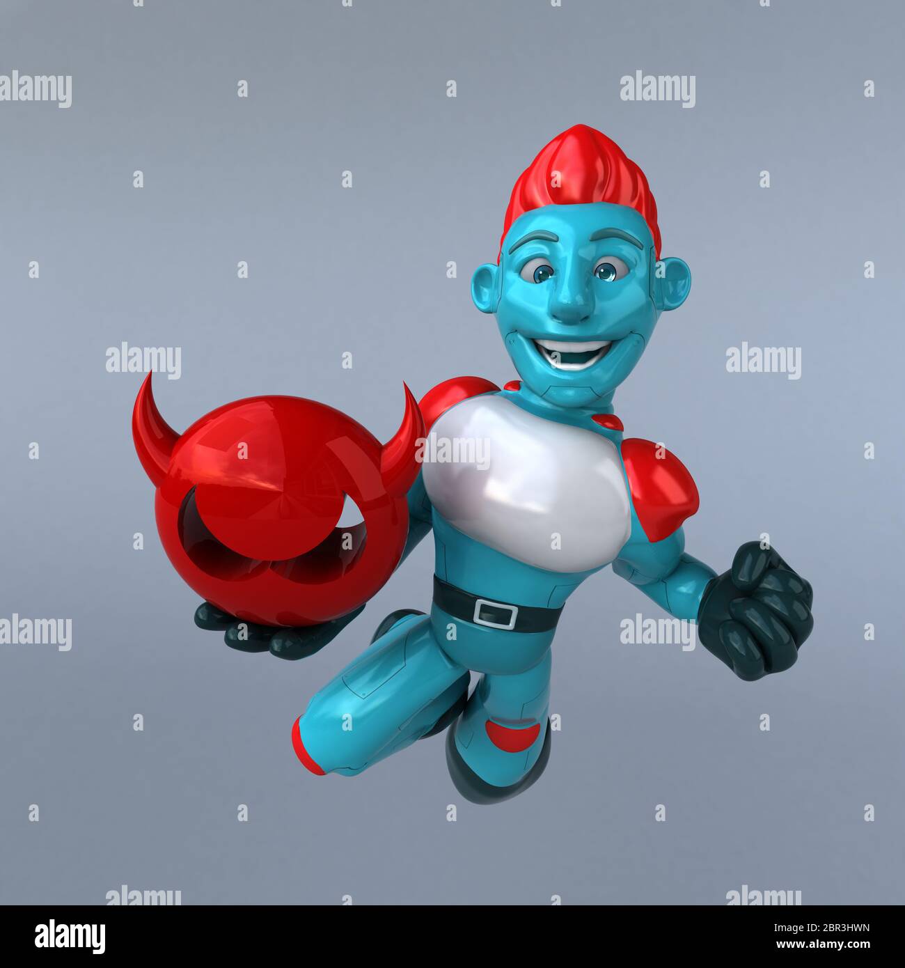 Red Robot - 3D Illustration Stock Photo - Alamy