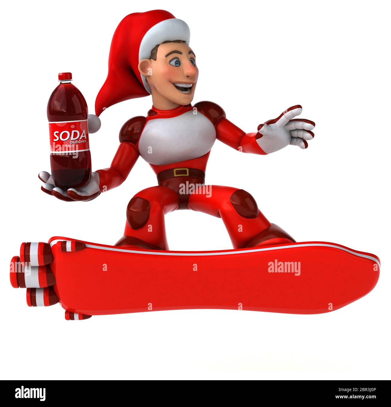 Fun Super Santa Claus - 3D Illustration Stock Photo - Alamy