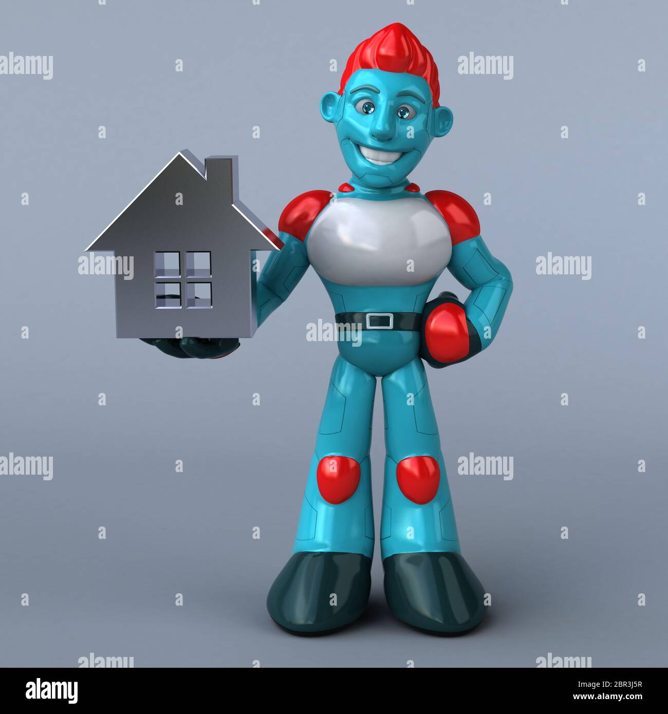 Red Robot - 3D Illustration Stock Photo - Alamy