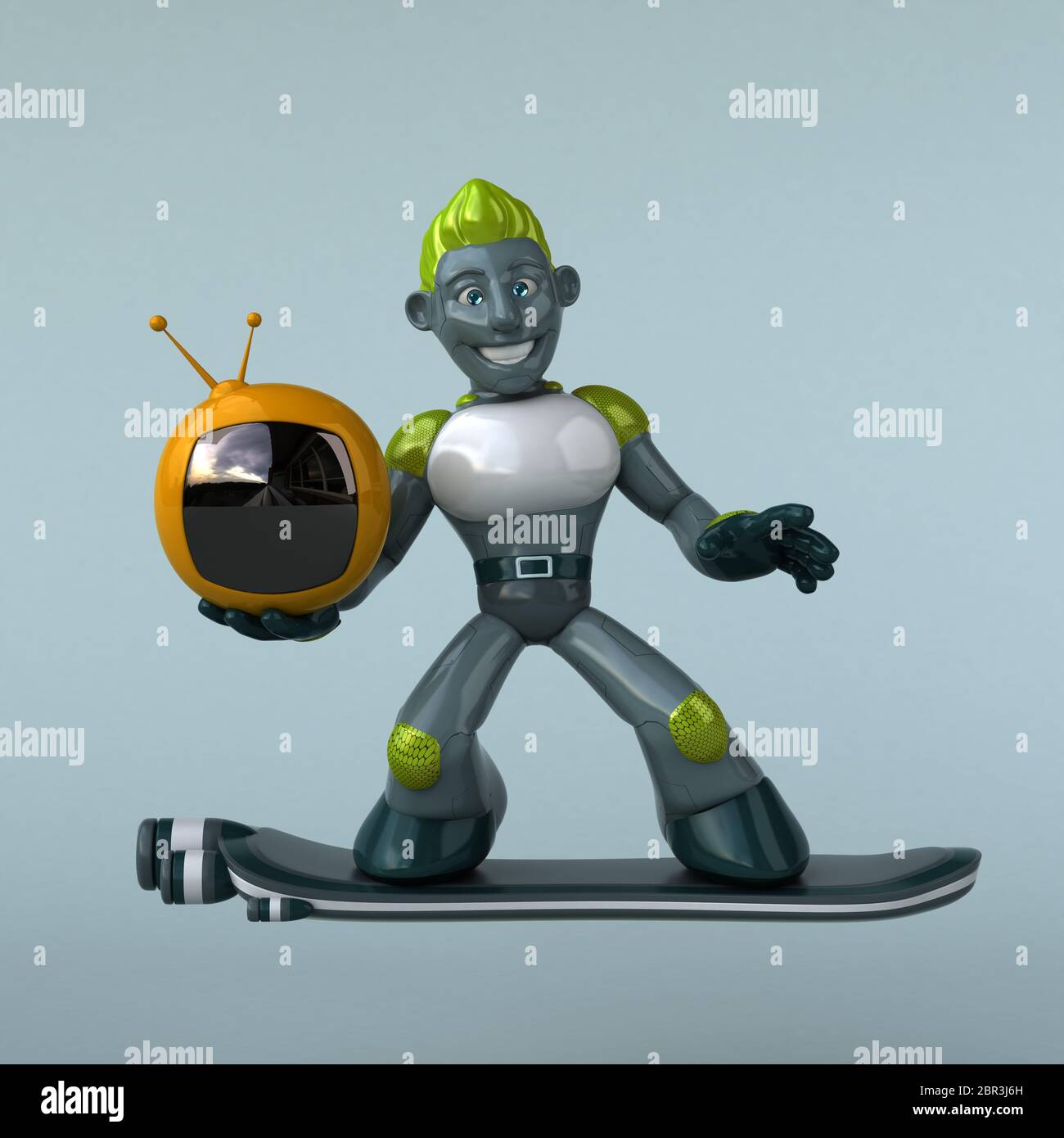 Green Robot - 3D Illustration Stock Photo - Alamy