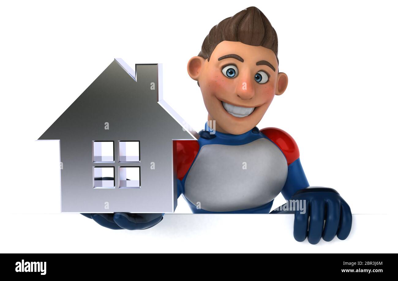 Cartoon illustration super hero house Cut Out Stock Images & Pictures ...