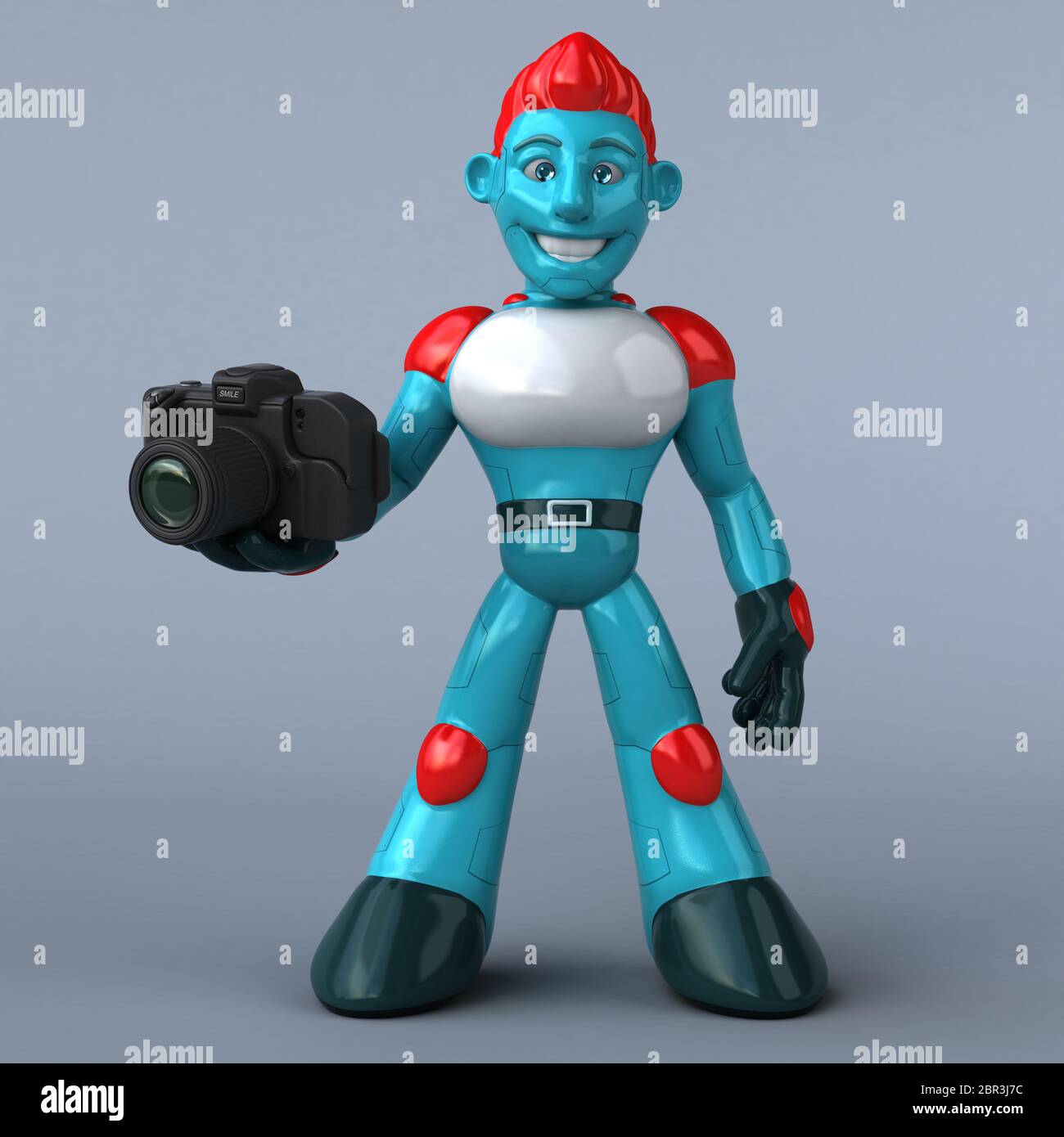 Red Robot - 3D Illustration Stock Photo - Alamy