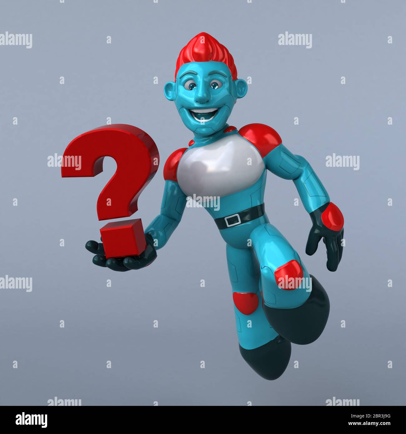 Red Robot - 3D Illustration Stock Photo - Alamy