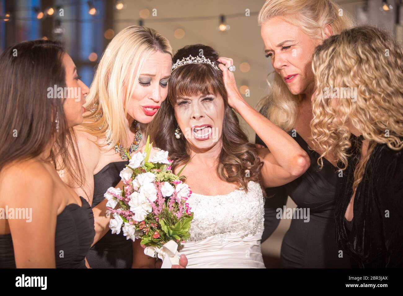 Pretty mature bride crying Stock Photo - Alamy