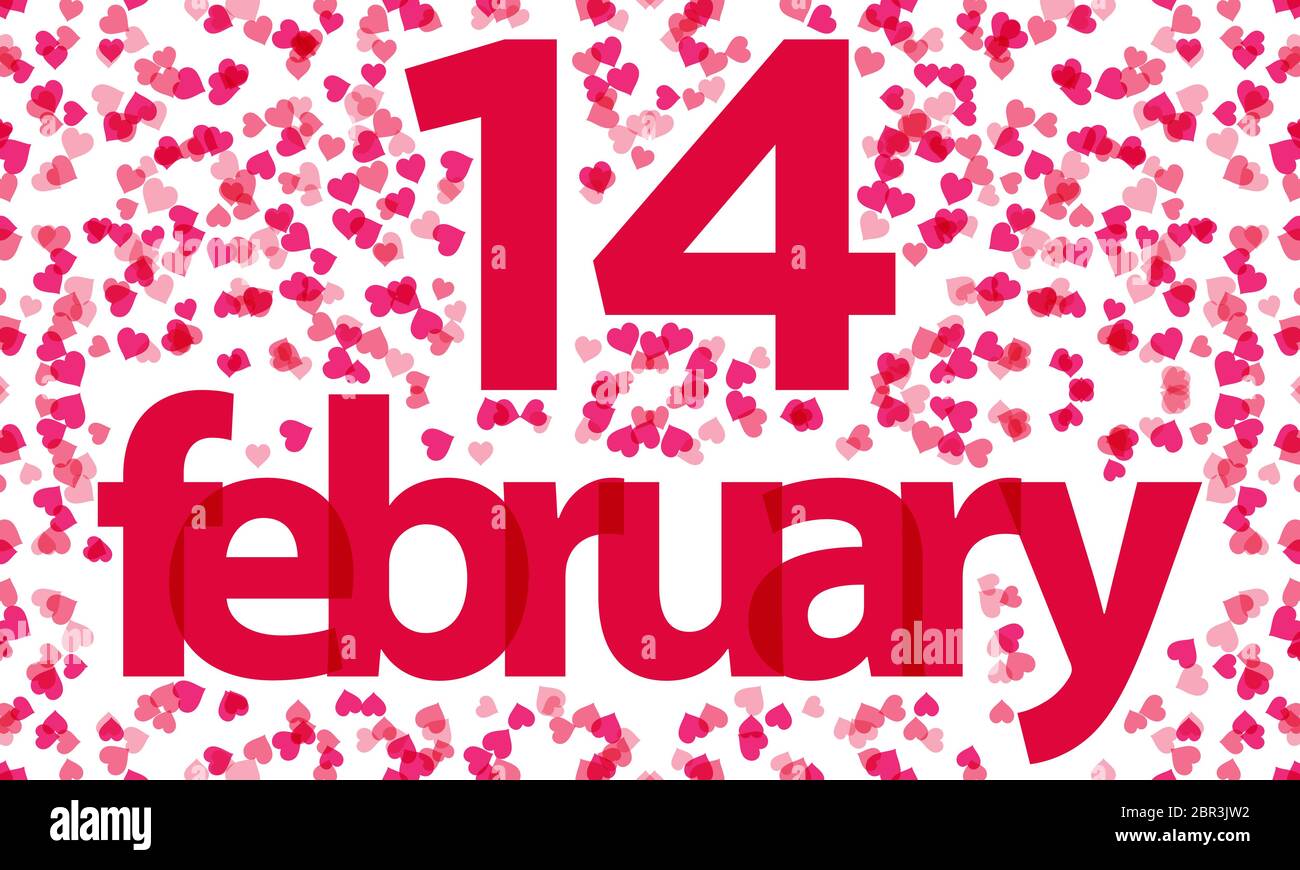 14 february background with falling hearts design vector Stock Vector ...