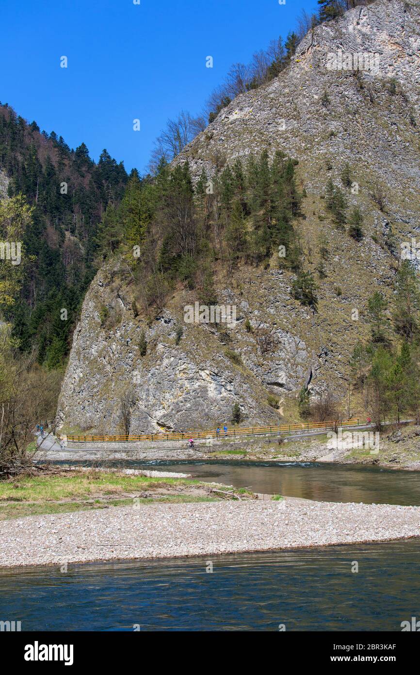 Dunajec River Gorge, view of the river and peaks of the Pieniny ...
