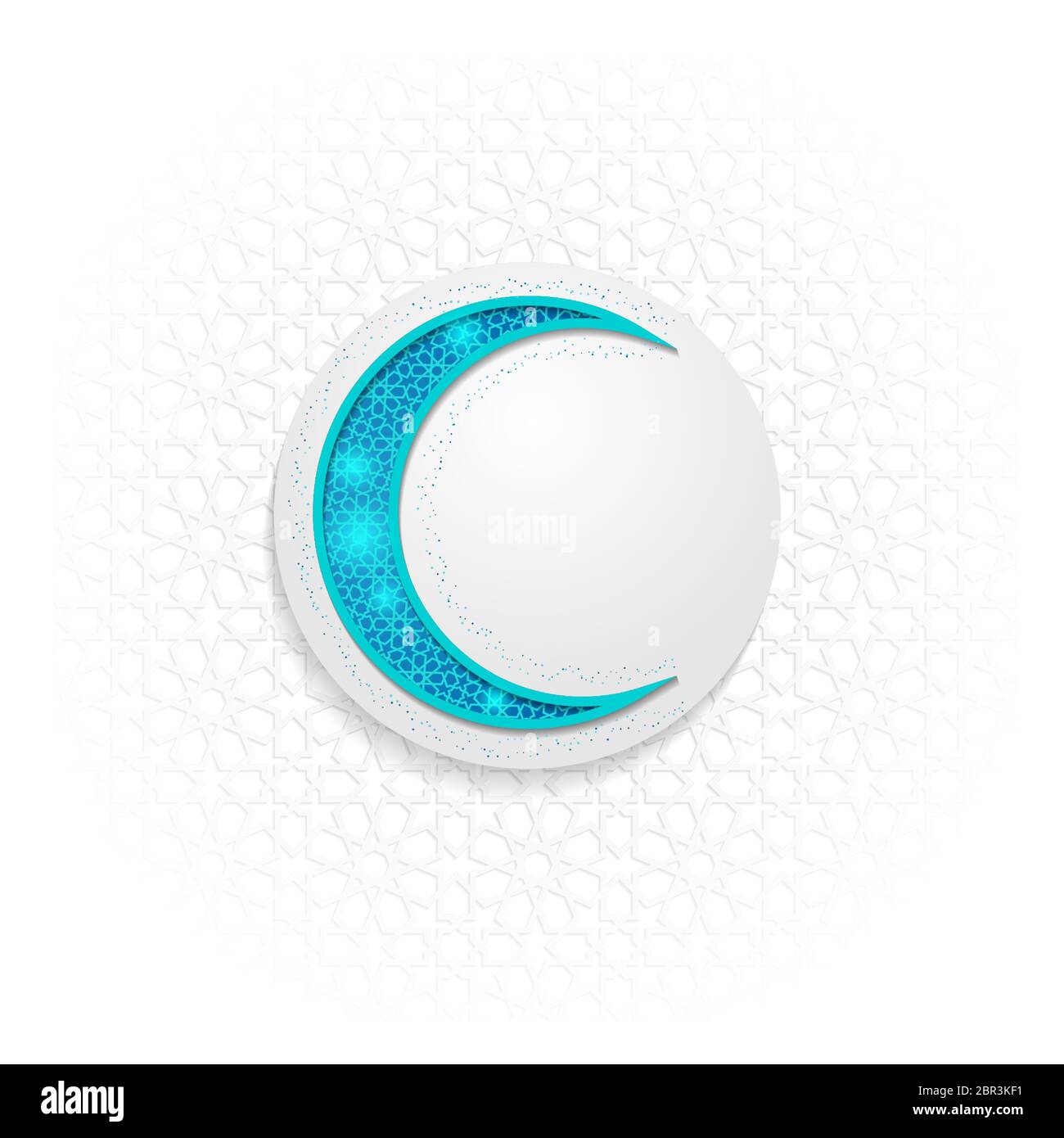 crescent bright blue color islamic happy eid fitr muslim event design ...