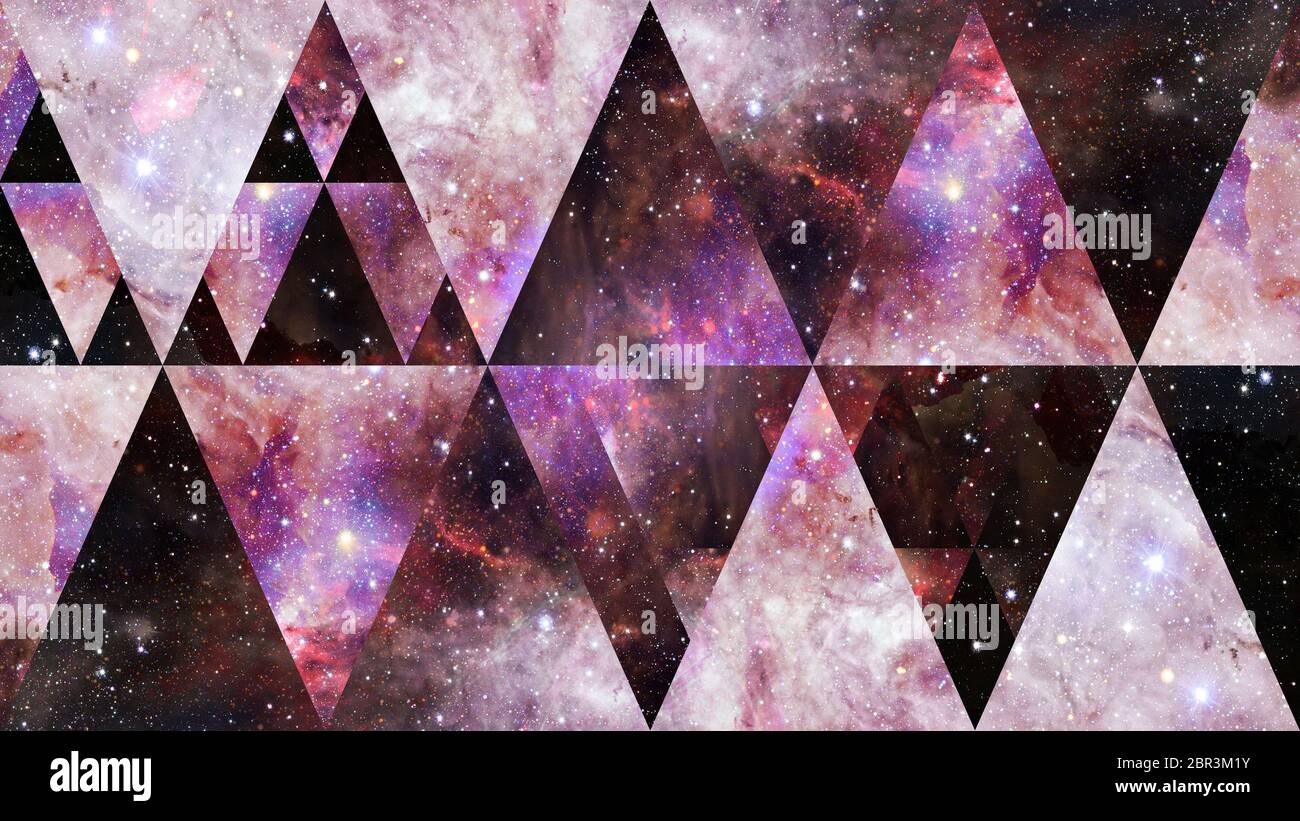 Universe, nebula, galaxy and the sacred geometry collage. Abstract ...